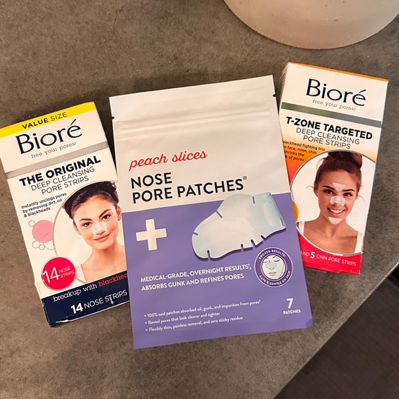 Bioré, Peach Slices | Skincare | New Nose Pore Patches Bundle Bior And Peach Slices Acne ...